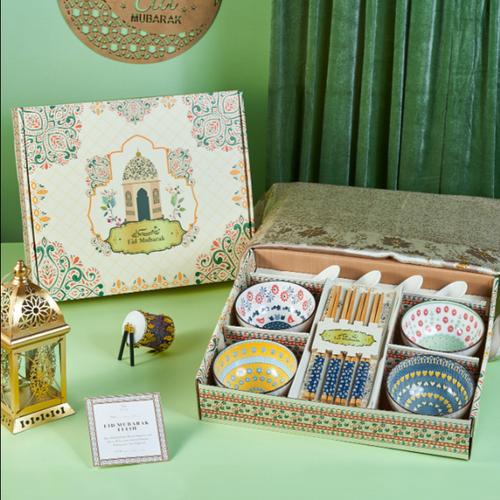 Jual Ramadhan Gift Box Summer 4 Bowls Ceramic with Spoon Chopstick ...