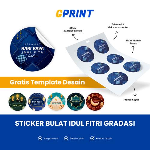 Jual Stiker Vinyl Idul Fitri Gradasi Bulat Anti Air Custom Free ...