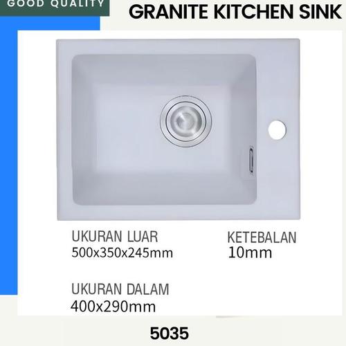 Jual [NEW] BAK CUCI PIRING GRANIT KITCHEN SINK GRANITE KECIL PUTIH ...