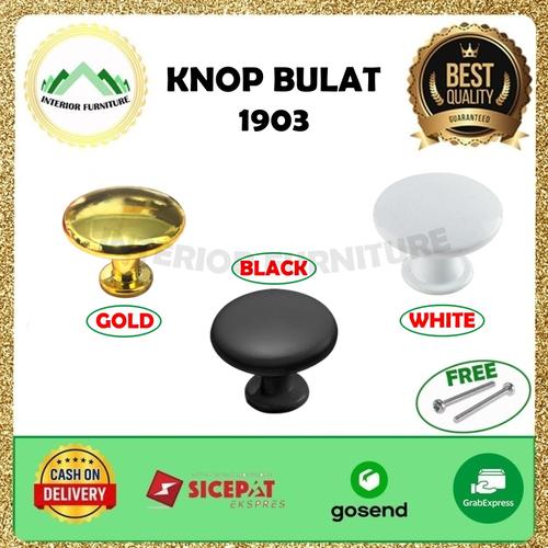 Promo Knop Bulat Knob 1903 Bulat Tarikan Laci Pintu Lemari Gold Black ...