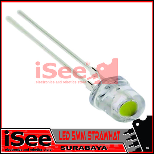 Jual LED 5mm Strawhat Blue Clear Lens LED Topi 5 mm Strawhat Biru 2pin ...