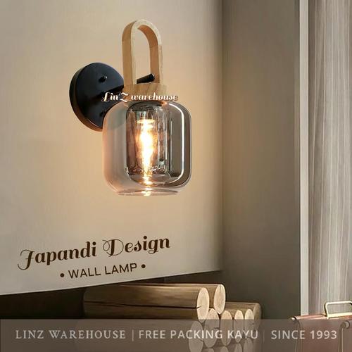 Jual Lampu dinding hias minimalis JAPANDI WOOD STYLE wall lamp ...