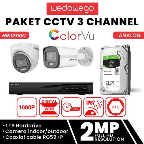 Jual Paket Kamera CCTV Analog Full Color 2MP - 3 Channel - Instalasi ...