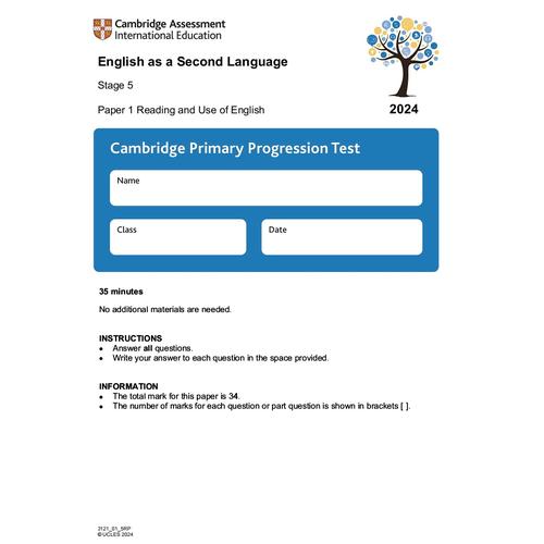 Jual Progression Test Stage 5 English (ESL) Math Science 2024 QP & Keys ...