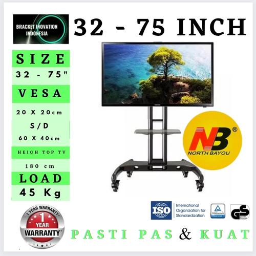 Jual breket bracket standing tv led 75 65 60 55 50 43 32 inch north ...