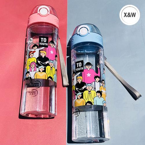 Promo X&W Botol Minum Plastik HC-5415 safety Lock With Tali 620ML - Pink - Kota Bogor - x ...