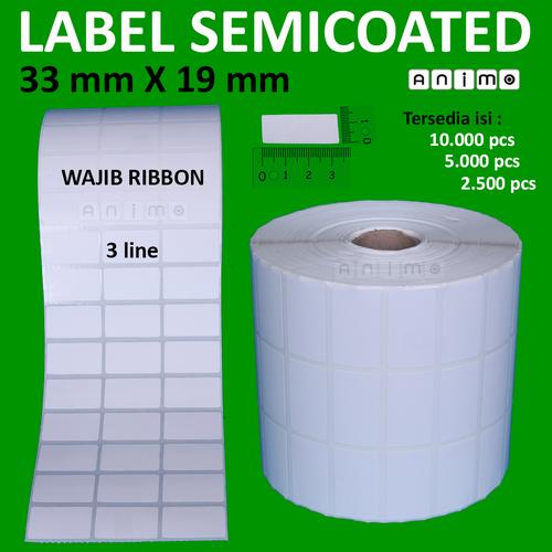 Jual LABEL SEMICOATED 33X19 - Label Barcode 33 X 19 mm ISI 10.000 pcs ...