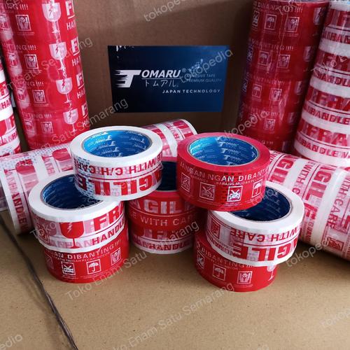 Jual isolasi fragile merah / putih merk TOMARU 48mm x 90 yard - Merah ...