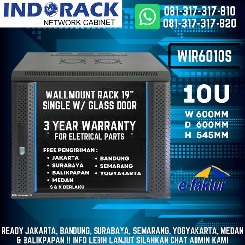 Jual Wallmount Rack INDORACK WIR6010S Glass Door Rak Server 10U Depth ...