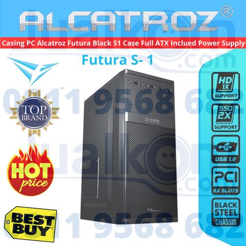 Jual Casing PC Alcatroz Futura Black S1 Case Full ATX Inclued Power ...