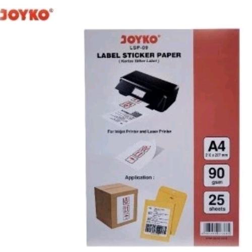 Jual Joyko Label Sticker Paper LSP-09 A4 Kertas Stiker Label perlembar ...