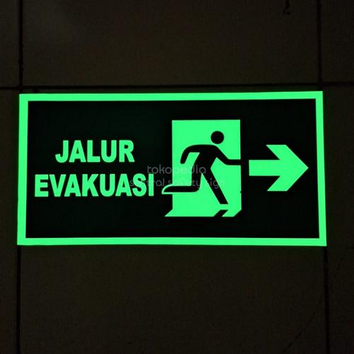 Jual JALUR EVAKUASI GLOW IN THE DARK 15X30CM AKRILIK - Jakarta Barat - sentral safety sign ...
