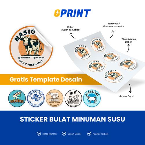 Jual Stiker Vinyl Label Minuman Susu Bulat Anti Air Custom Free ...