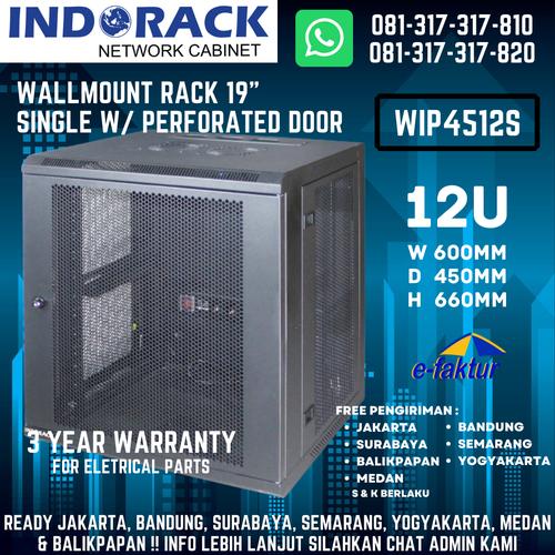 Jual WIP4512S - INDORACK WALLMOUNT 12U DEPTH 450MM SINGLE PERFORATED ...