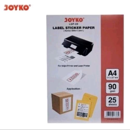 Jual Joyko Label Sticker Paper LSP-09 A4 Kertas Stiker Label 25 Lembar ...