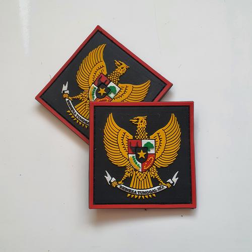 Promo patch rubber logo garuda kotak persegi tempelan aksessoris emblem ...