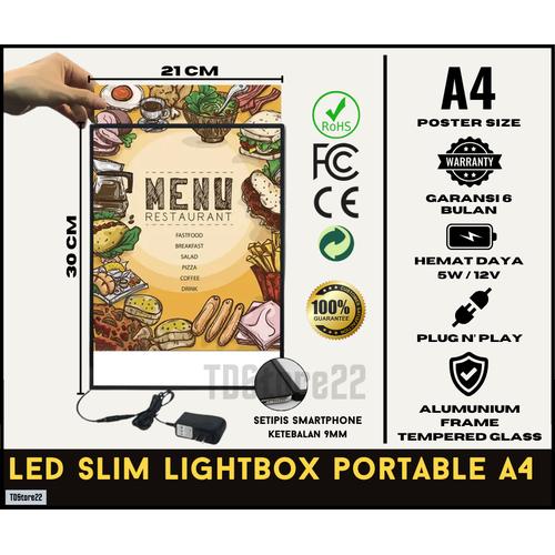 Jual Slim Light Box LED Frame Advertising - Display Poster LED A4 ...