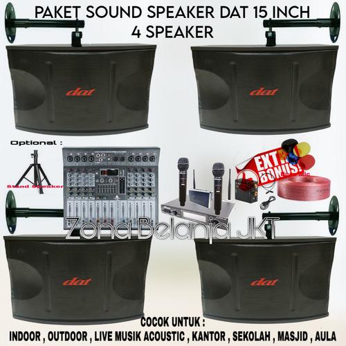 Jual Paket Sound System Speaker DAT 15 Inch 4 Speaker Power Mixer 8 Channel - Jakarta Barat ...