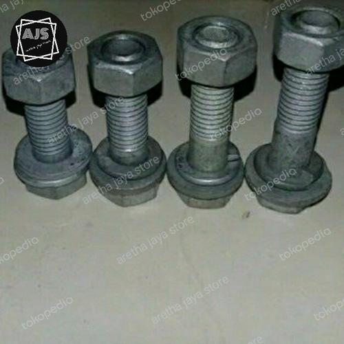 Jual Baut mur 8.8 hotdip galvanis M20 x 50 + 2ring tahan karat ...