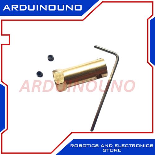 Jual Brass Hexagonal Coupling 11.5x30mm Motor DC Coupling 5mm Shaft ...