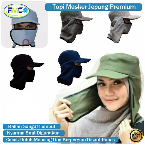 Jual Topi Masker Jepang Pria Wanita Topi Mancing Anti Panas Lembut ...