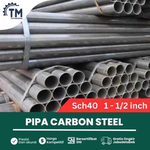Jual Pipa Carbon Steel ASTM A106 Gr B Sch40 Diameter 1 - 1/2 inch x 6 meter - Kab. Tangerang ...