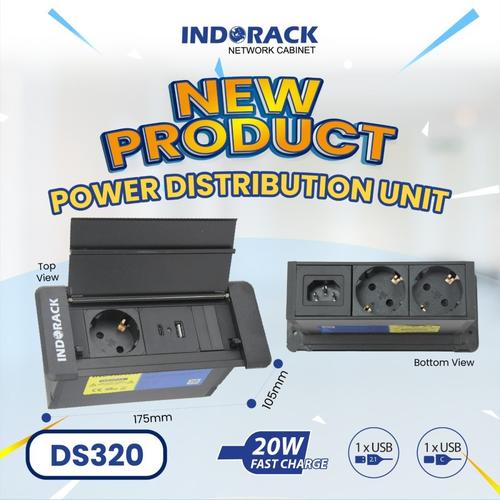Jual PDU INDORACK 3 outlet Germany W/1 USB port 2.1A & Type C 20w -DS320 - Jakarta Utara ...