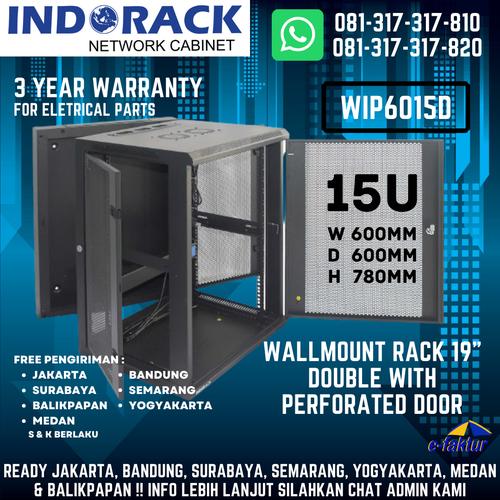 Jual WIP6015D - INDORACK WALLMOUNT 15U DEPTH 600MM DOUBLE PERFORATED ...