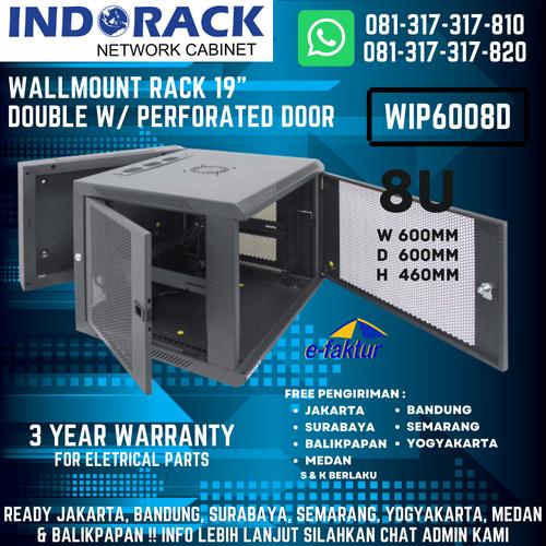 Jual WIP6008D - INDORACK WALLMOUNT 8U DEPTH 600MM DOUBLE PERFORATED ...