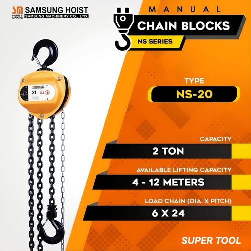 Jual Chain Block Samsung Manual 2 Ton Katrol Takel NS 2 Ton x 4 - 12 ...