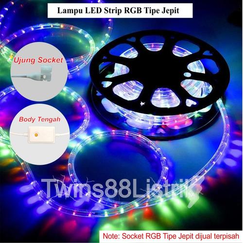 Promo Lampu LED Strip RGB Tie Jepit 1 Roll 100 Meter Full - SOKET RGB ...