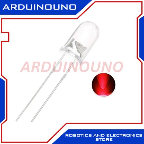 Jual LED 5mm Blink Clear Red 2p 2 pin Kedip Merah LED Bening Flash ...