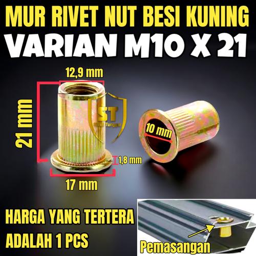 Jual MUR RIVET NUT KUNING RIVNUT BESI CARBON STEEL - NUTSERT TANAM ...