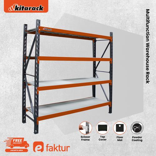Promo Rak Gudang Besi 300kg 2 Meter Rack Gudang 4 Susun 300kg / Layer ...