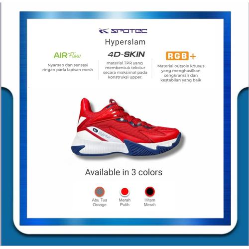 Jual SPOTEC Sepatu Basket Ball Hyperslam Merah - Putih - MERAH/PUTIH ...