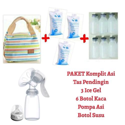 Jual Paket Komplit Pompa Asi Manual Botol Dot Cooler Bag Ice Gel Botol ...