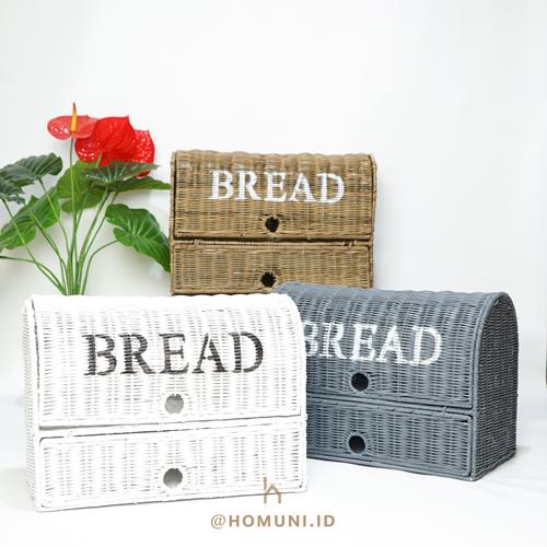 Jual Keranjang Anyaman Rotan Bread Susun/Tempat Roti/Rattan Storage ...