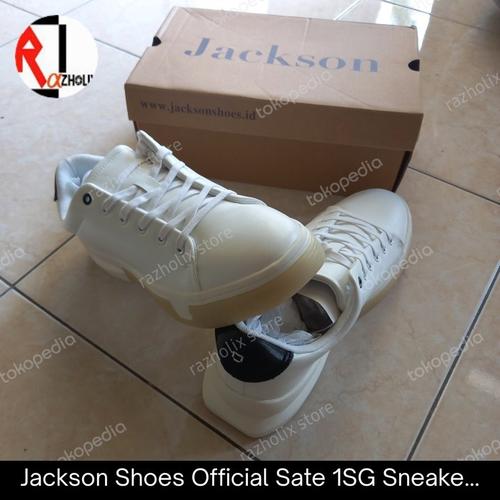 Jual Sepatu Sneakers Jackson Shoes Official Sate 1SG White Pria Putih ...