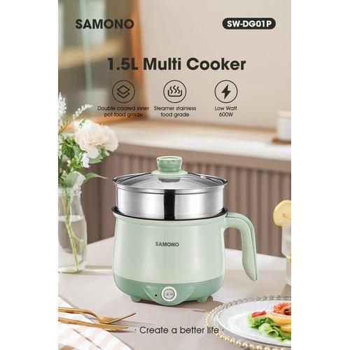 Jual Multi Cooker SAMONO Panci Kukusan Elektrik Cooker Stainless Hijau ...