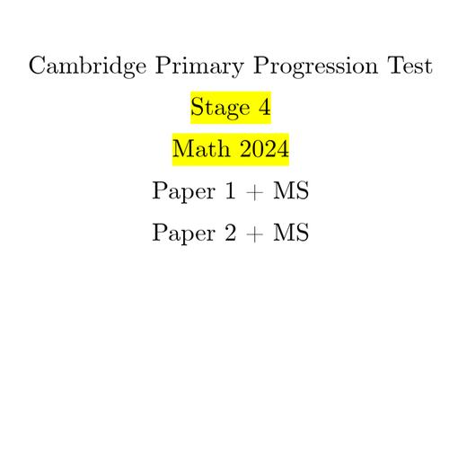 Jual Cambridge Primary Progression Stage 4 Math Tahun 2024 - Jakarta ...