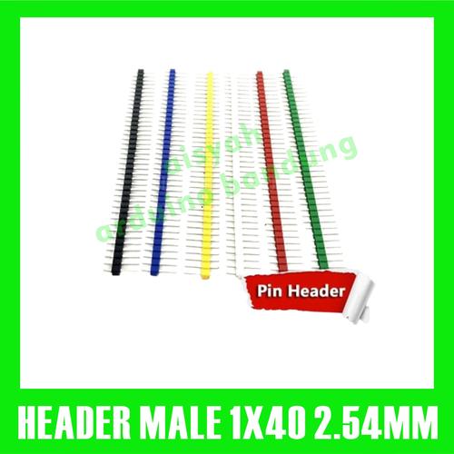 Jual Pin Header Male 2.54mm 1X40 40 Pin Single Row Strip Warna ...