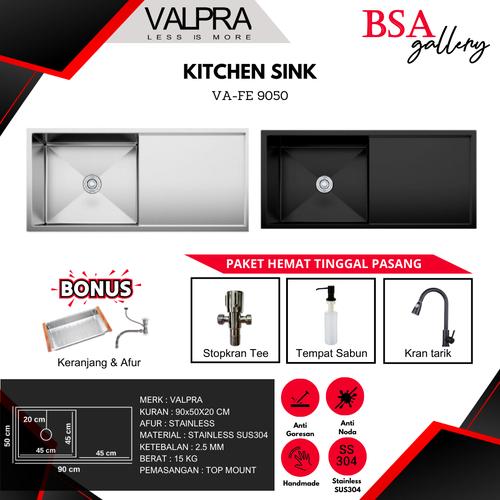 Jual BAK CUCI PIRING STAINLESS VALPRA + AFUR + RAK PIRING / KITCHEN ...