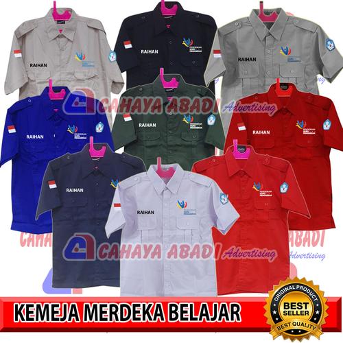 Jual Kemeja Merdeka Belajar Seragam Pendidikan Guru Penggerak Lengan ...