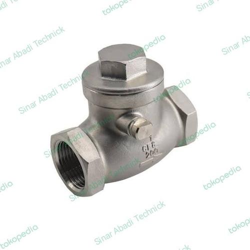 Jual SWING CHECK VALVE 1" INCH STAINLESS STEEL 316/ ONE WAY VALVE ...