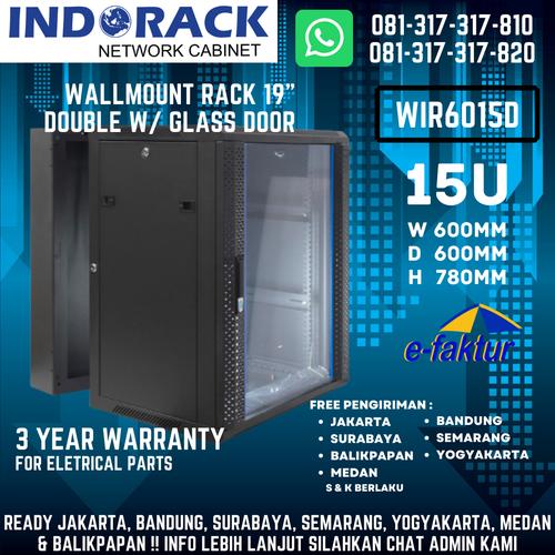 Jual INDORACK WALLMOUNT 15U DEPTH 600MM DOUBLE DOOR - WIR6015D ...