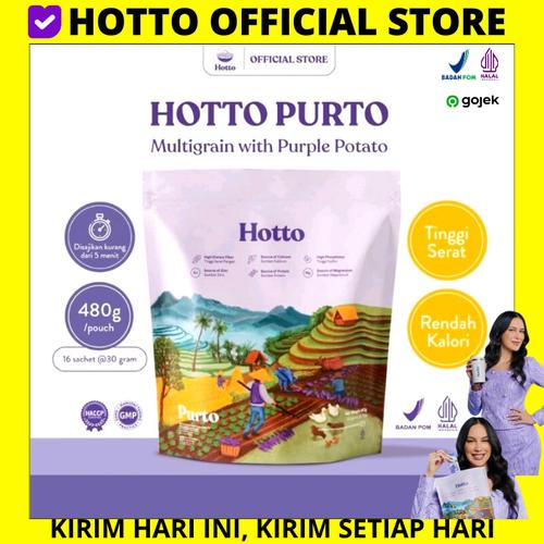 Promo HOTTO PURTO 1 Pouch 16 Sachet Multigrain Bpom Halal Ubi Ungu Hoto ...