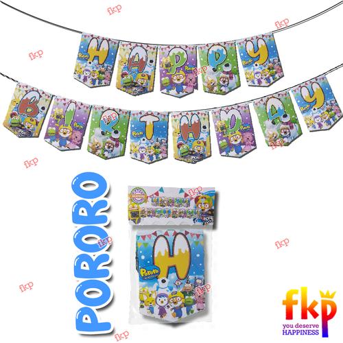 Jual Fun Kids Party banner Karakter Pororo / Banner HBD Pororo ...