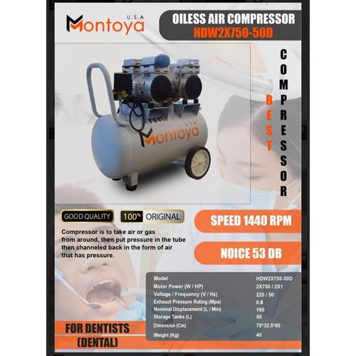 Promo Kompresor Silent Oiless 2 Hp 50 liter MONTOYA U.S.A Cicil 0% 3x ...