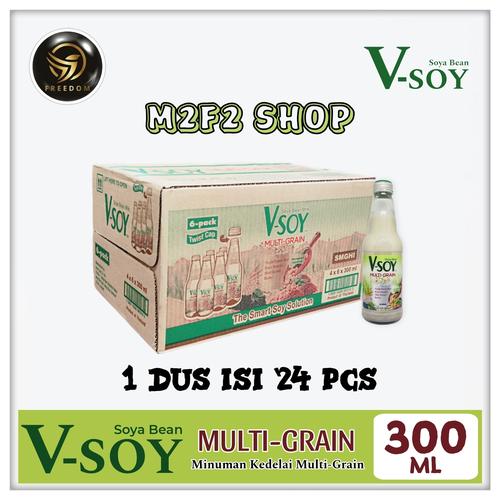 Jual V-Soy Soya Bean Multi Grain Barley Susu Kedelai Botol 300 ml ...