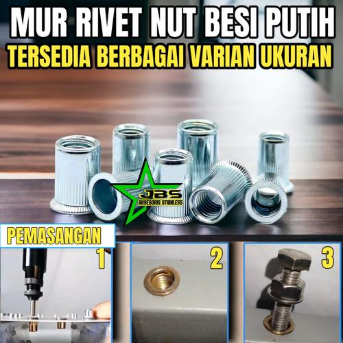 Jual MUR RIVET NUT PUTIH RIVNUT BESI CARBON STEEL - NUTSERT TANAM ...